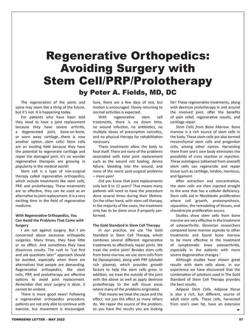 Townsend Letter: Avoiding Surgery With Stem Cell/PRP/Prolotherapy ...